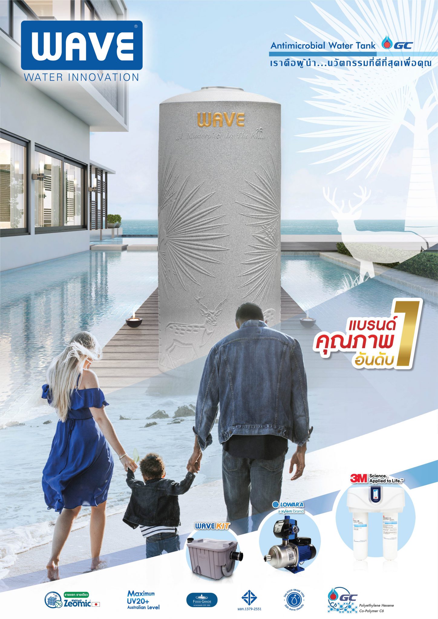 ดาวน์โหลดแคตตาล็อกสินค้า คู่มือการติดตั้ง ผลิตภัณฑ์ถังเก็บน้ำ ถังดักไขมัน เครื่องกรองน้ำ | WAVE